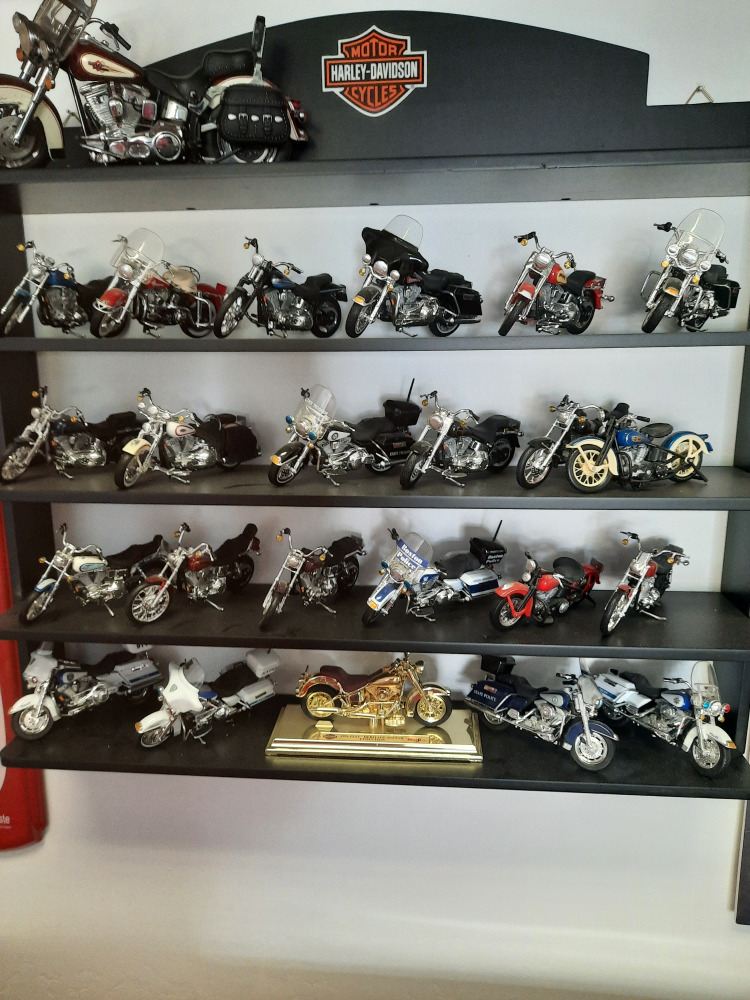 #M139 - Harley Davidson display case with Harley motorcycles | MAG Auctions