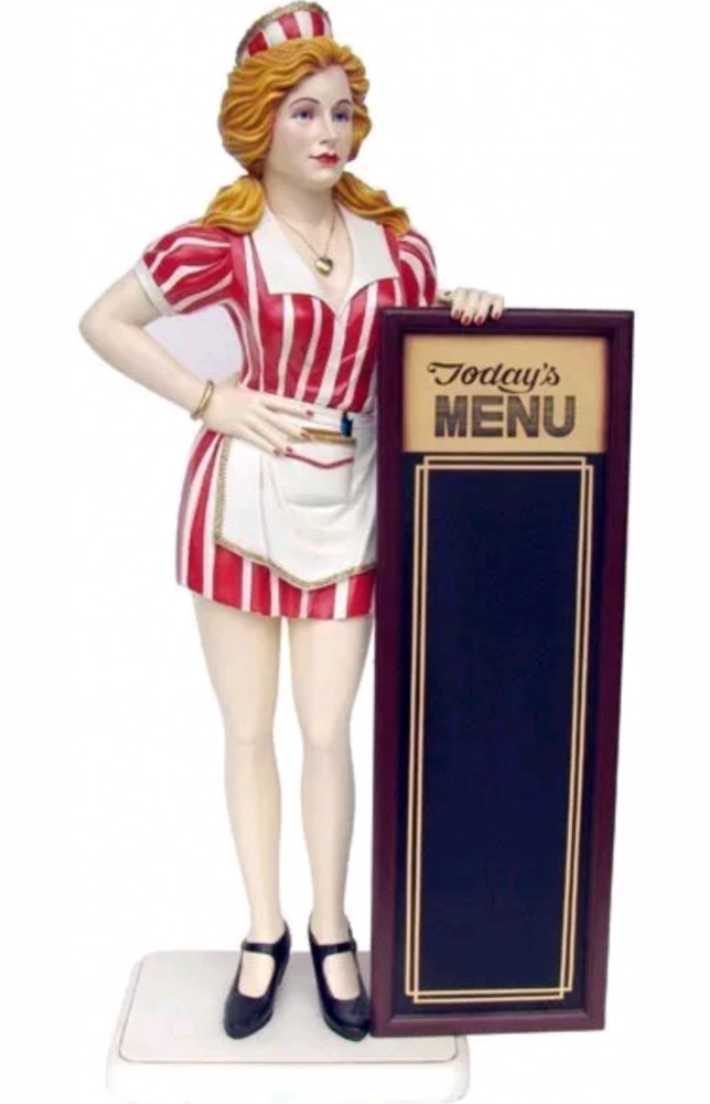 #M028 - Car-hop Waitress Statue 69" | MAG Auctions