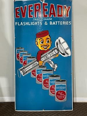 #M105 - Eveready Battery Porcelain Sign | MAG Auctions
