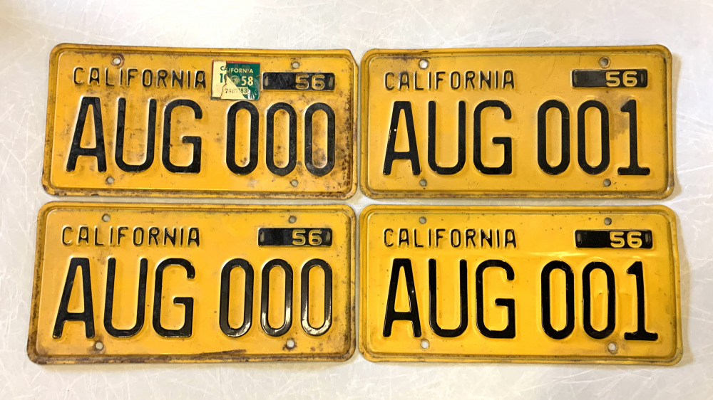 #M511 - 2 matched sets sequential 1956 CA license plates | MAG Auctions