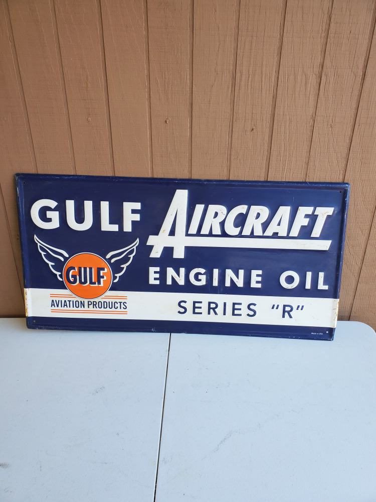 #M118 - Gulf Aircraft Sign | MAG Auctions