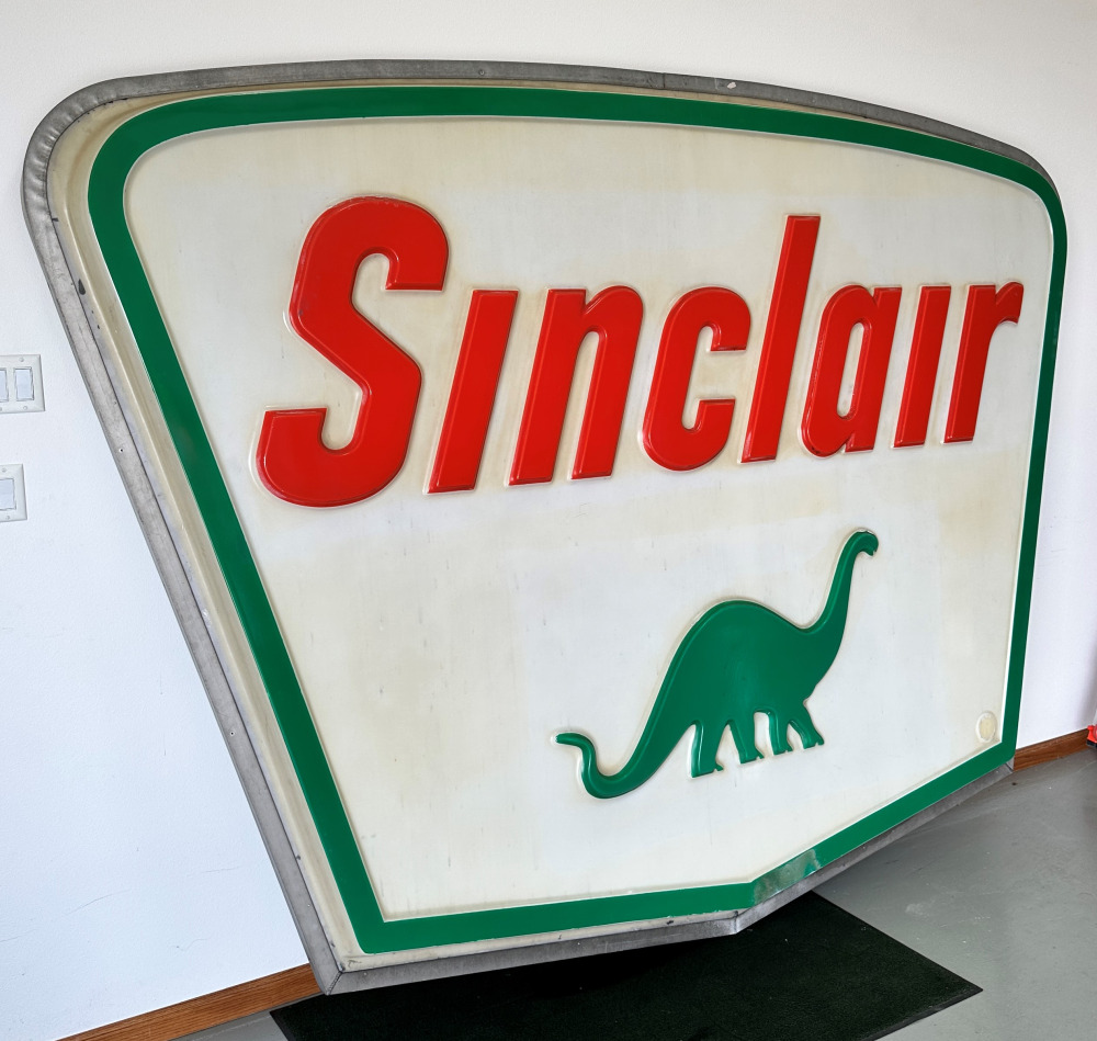 #M122 - Original Plastic Sinclair Sign Double Sided | MAG Auctions