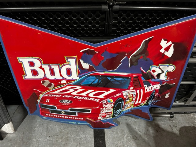 #M029 - Budweiser NASCAR Tin sign | MAG Auctions