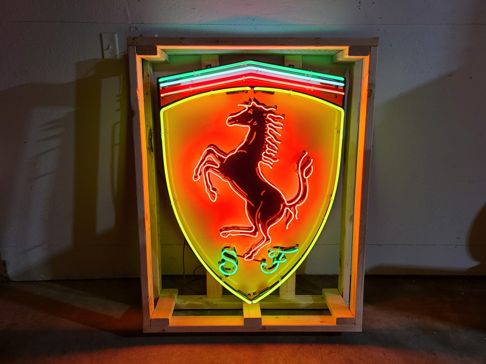 #M316 - Ferrari tin Neon Sign 36" x 48" | MAG Auctions