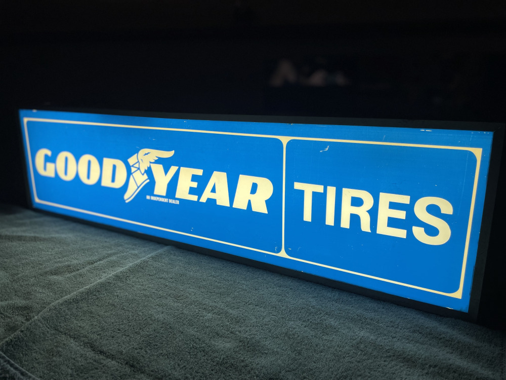 #M316 - Goodyear Tires double-sided light-up dealership sign | MAG Auctions