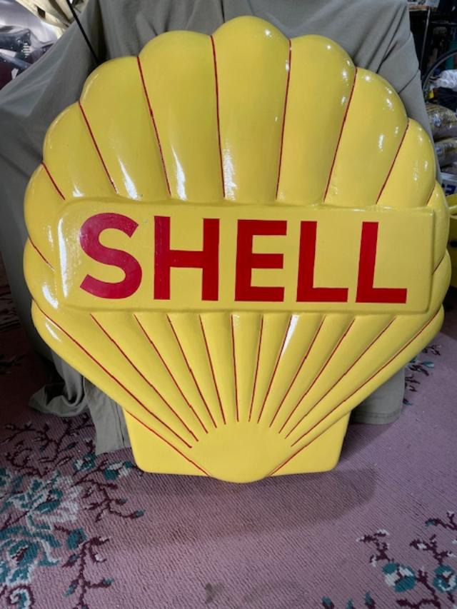 #M175 - Shell Cast Aluminum Logo wall sign | MAG Auctions