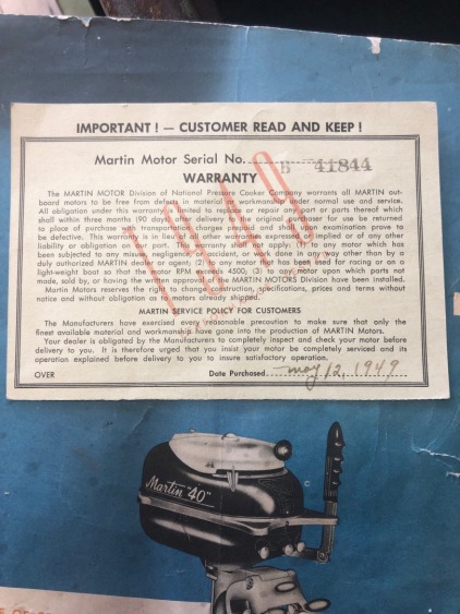 #Z218 - Martin 40 Outboard Motor | MAG Auctions