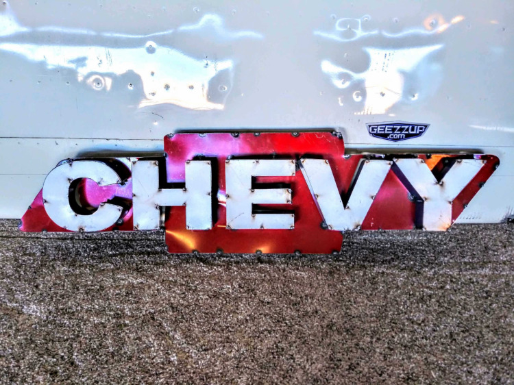 #Z213 - Custom Tin Metal Chevy Sign | MAG Auctions
